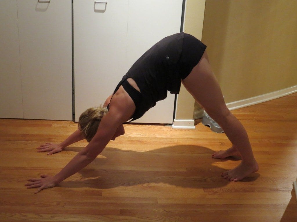 asweatlife_no equipment workout to celebrate_down dog push up_1 ...